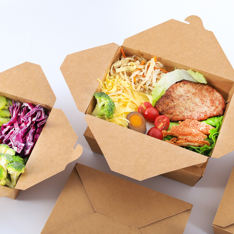 Eco-friendly Kraft Paper Packaging Food Box,Fast Food Snack Box- Buy ...
